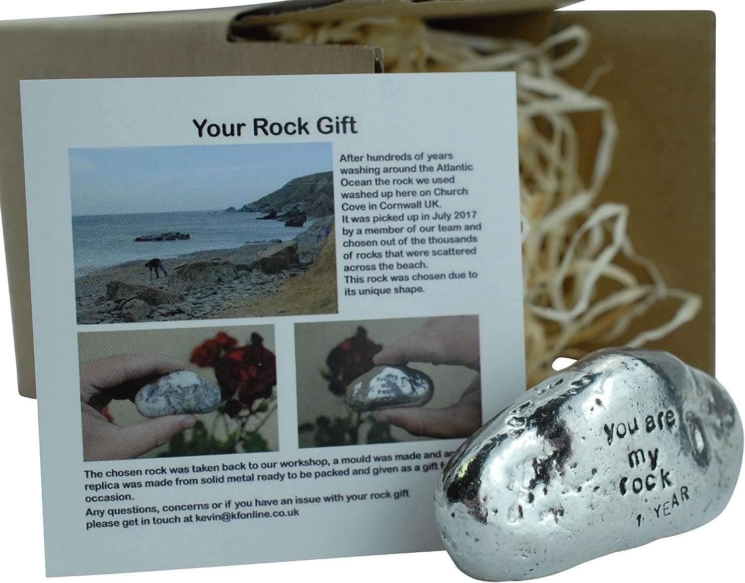 Amazon.com : Pirantin 1st Anniversary You are My Rock Gift Idea - Solid ...
