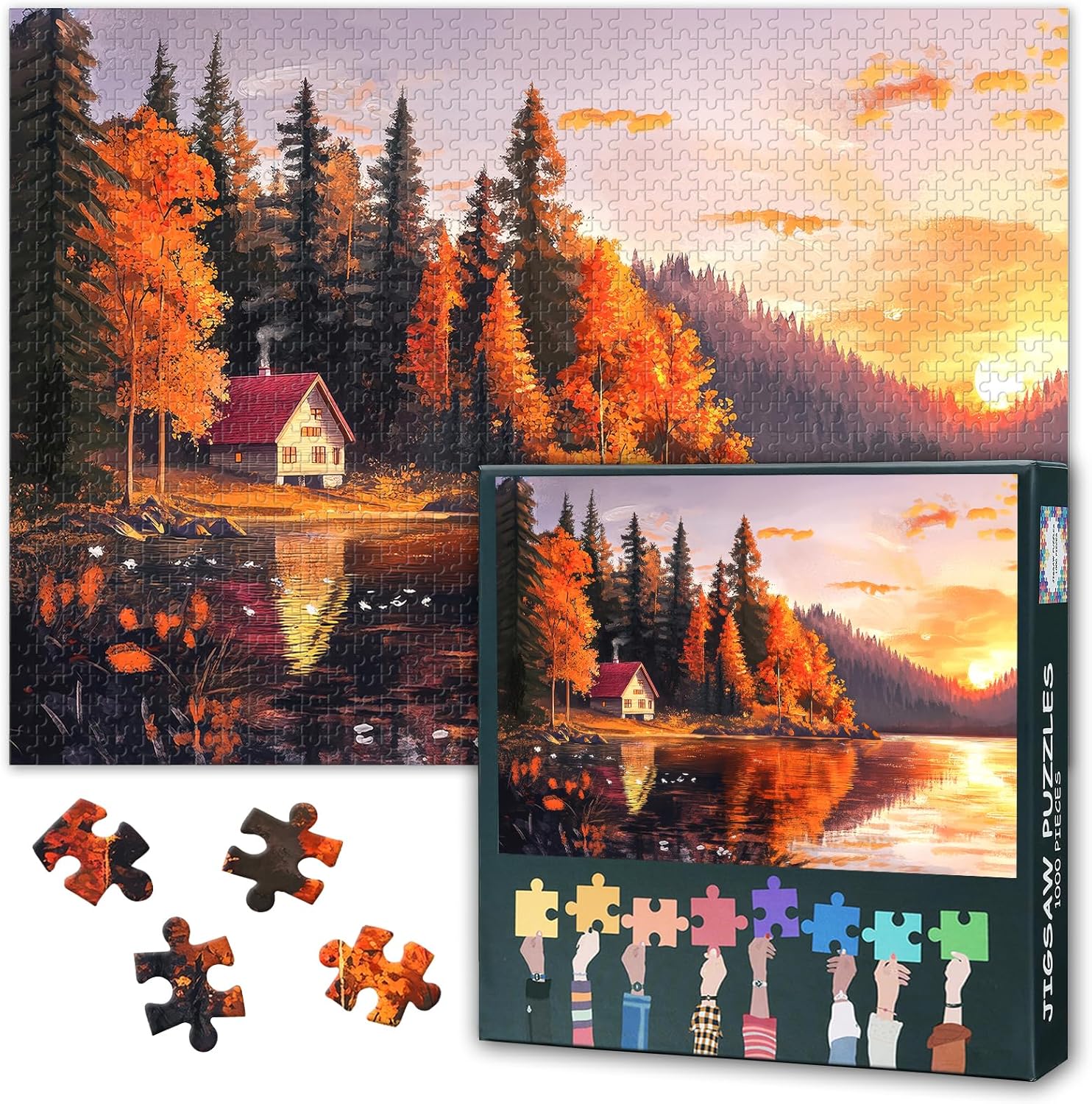 Amazon.com: Jigsaw Puzzles 1000 Pieces Landscape Jigsaw Puzzle Forest ...