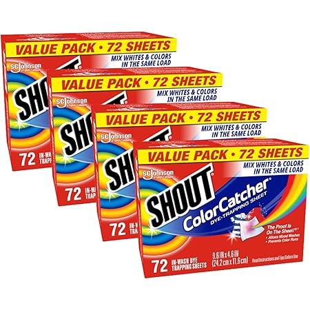Amazon.com: Shout Color Catcher Dye-Trapping, In-Wash Cloths - 24 ea ...