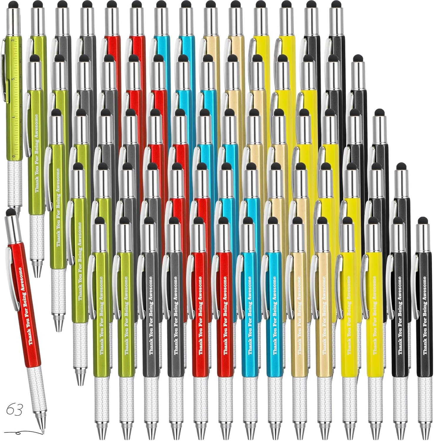 Amazon.com : Yeaqee 63 Pcs 6 in 1 Multitool Pen Colorful Inspirational ...