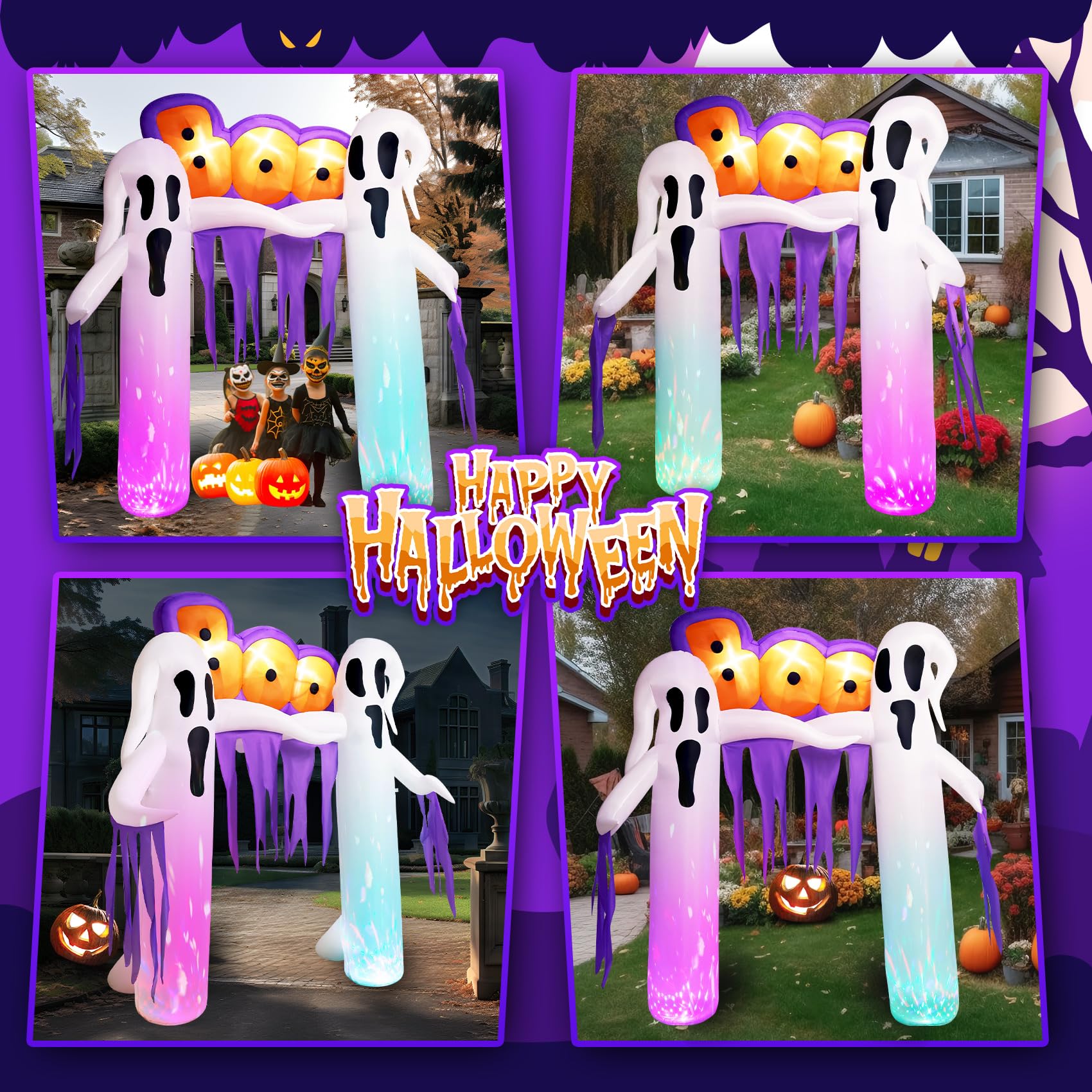 Snapklik.com : TCFUNDY 10 FT Halloween Inflatable Ghost Arch Outdoor ...
