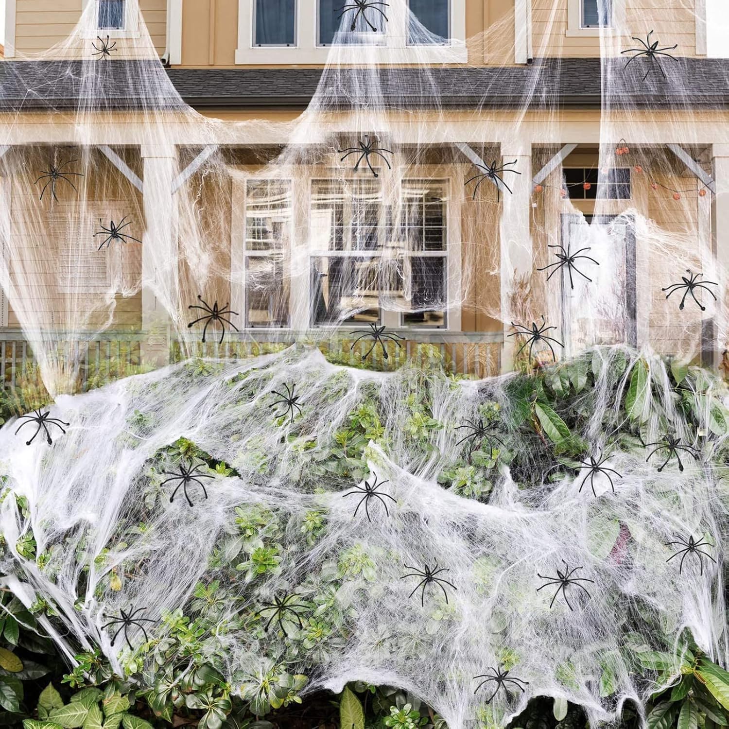 WJYTLON Halloween Spider Web Decoration, Stretchable Fake Cobwebs ...