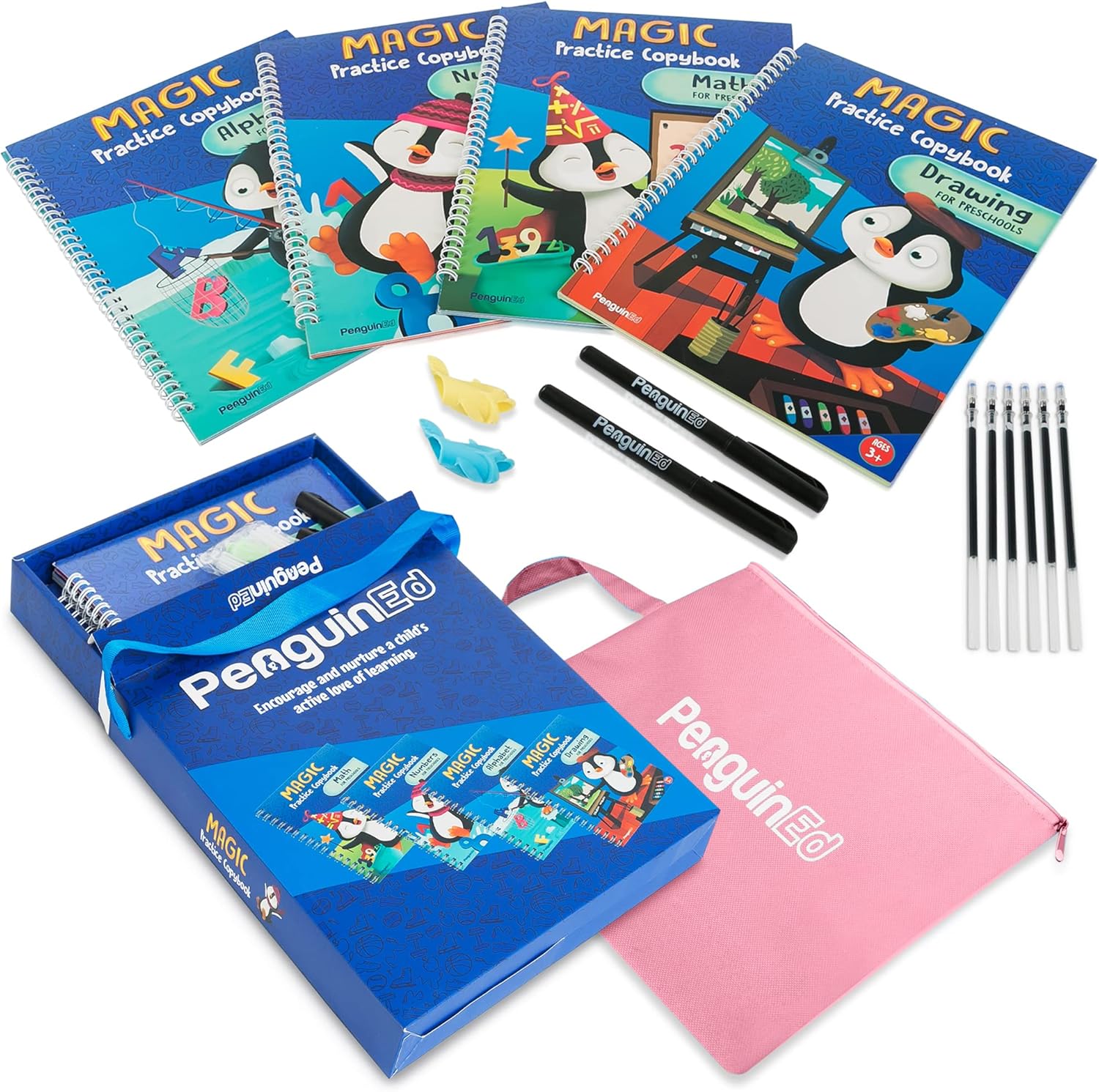 Amazon.com : Magic Practice Copybook for Kids Ages 3-8 - 4-Pack Large ...