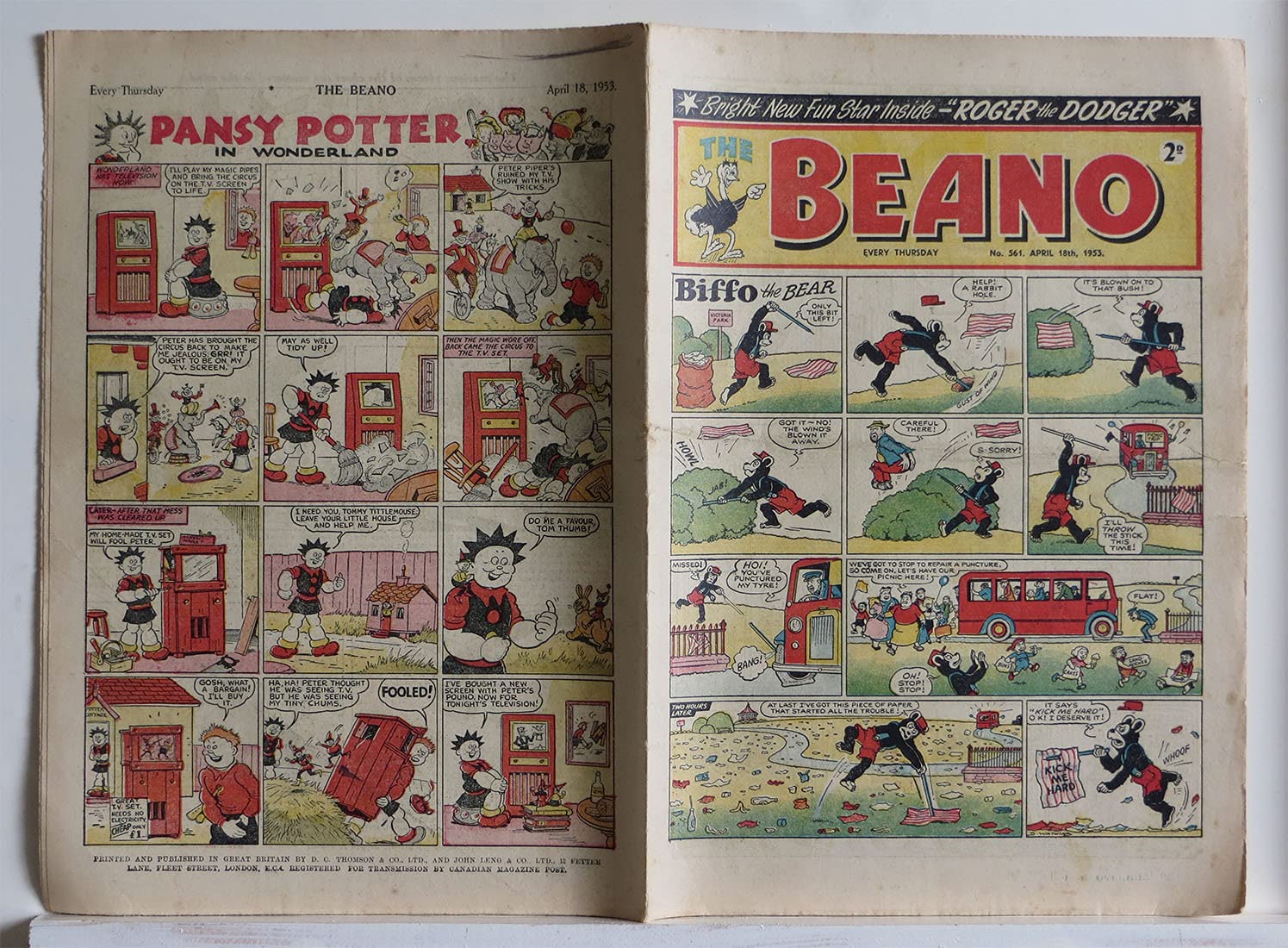 Buy The Beano No.561, April 18th 1953 featuring the FIRST APPEARANCE OF ...