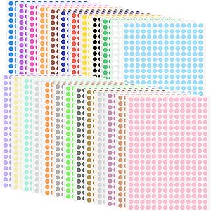 Pack of 6000 Round Dot Stickers, 8 mm, 25 Colour Coding Labels, Marking ...
