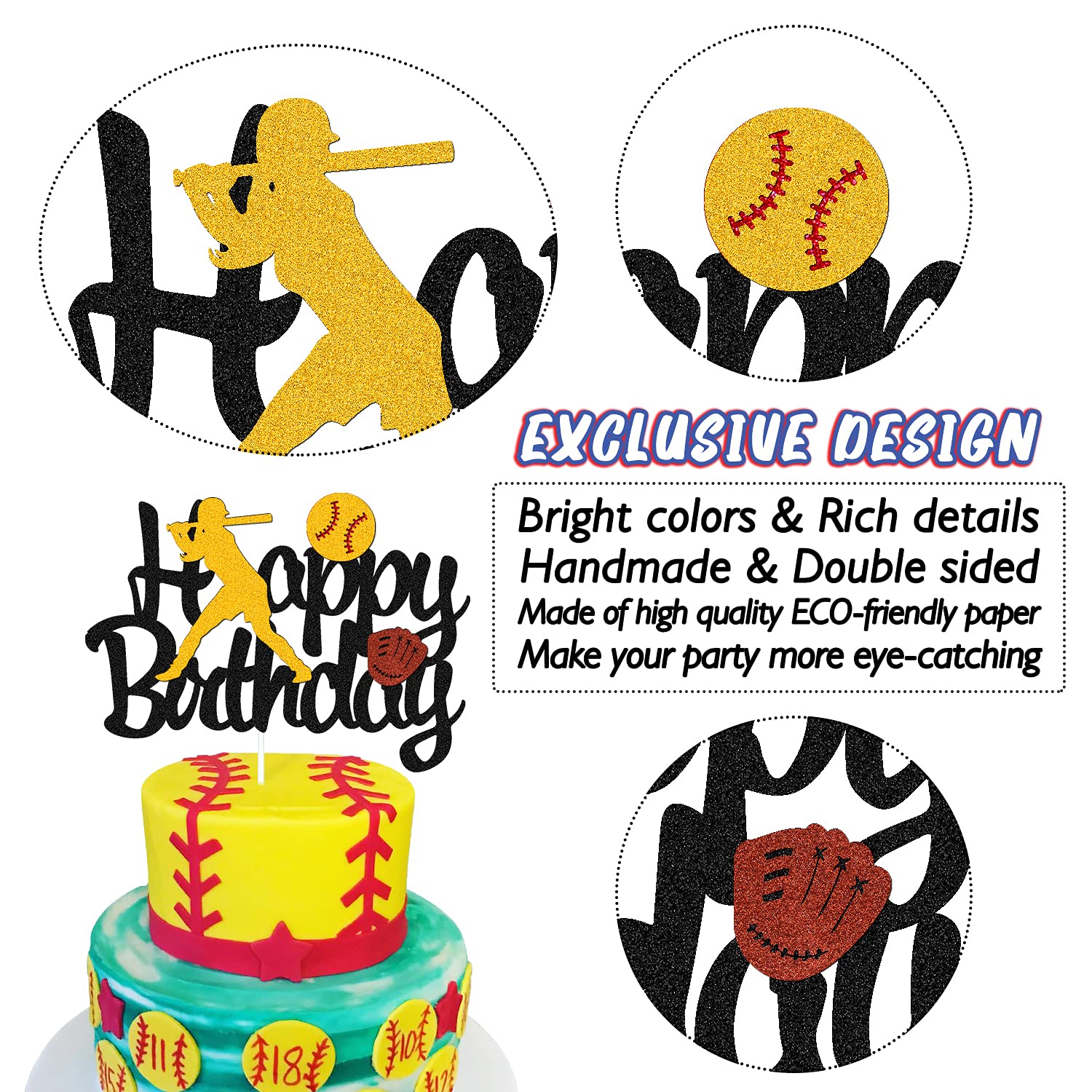 Softball Wedding Toppers Monogrammed Baseball Wedding Cake Topper