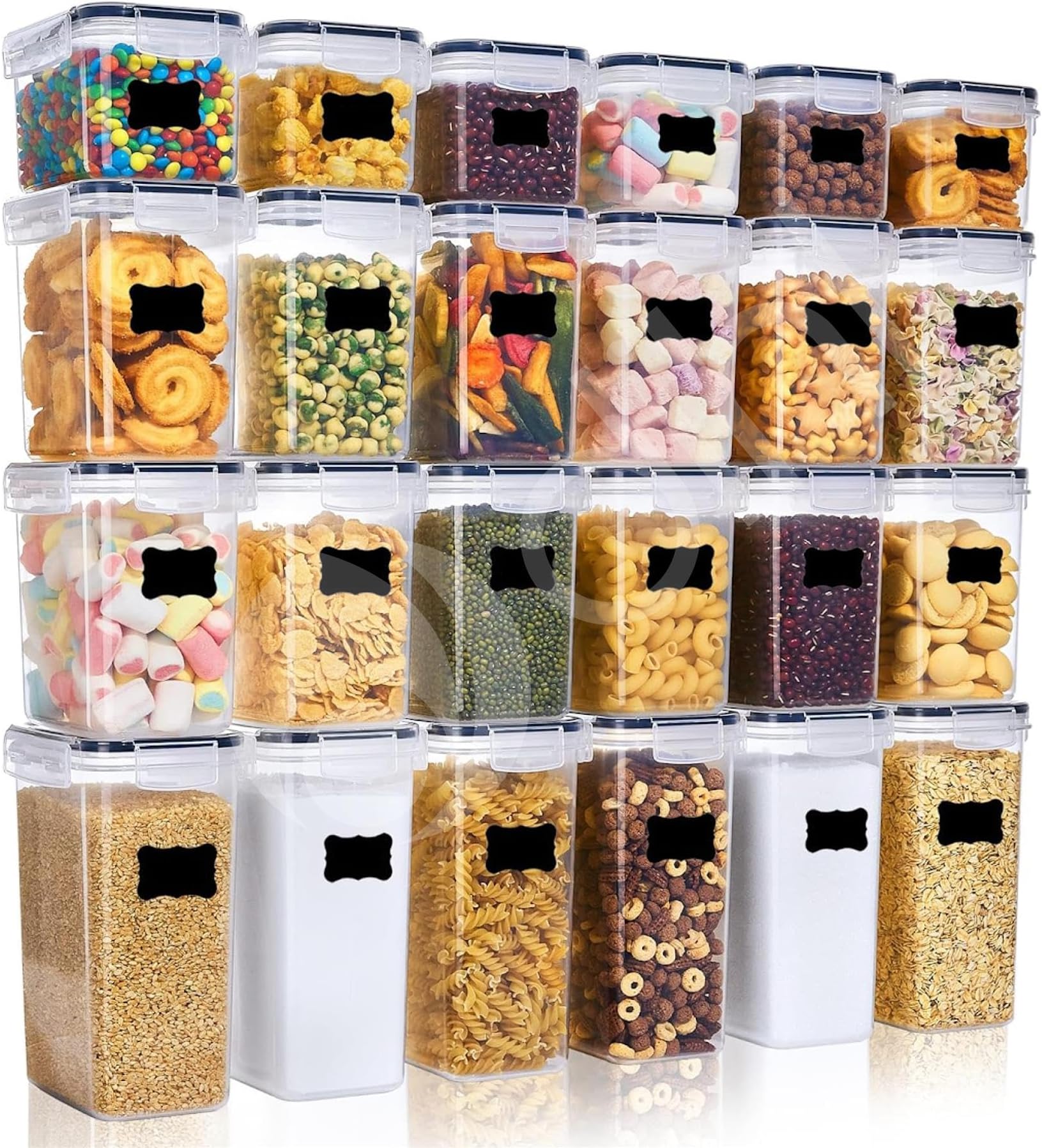 Dihl 24 Piece Airtight Food Storage Container Set, 4 Sizes BPA Free ...