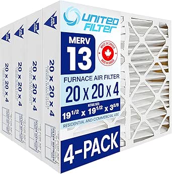 United Filter 20x20x4 MERV 13 Pleated Air Filter – Efficient HVAC, Easy ...