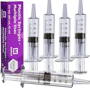 Amazon.com: Jeringas de 2.0 fl oz sin aguja, paquete de 5, jeringas ...