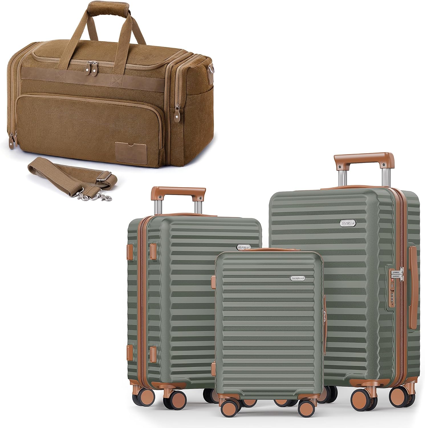 Amazon.com | SHOWKOO Luggage Sets Hardside Expandable & Duffle Bag for ...