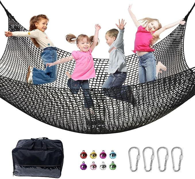 Amazon.com: LPIW Climbing Net for Kids - 9.9FT x 6.6FT Double Layers ...