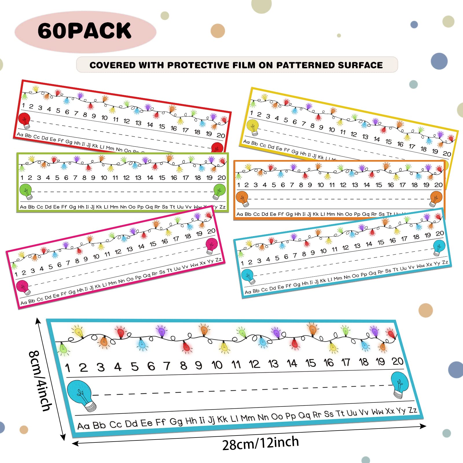 Snapklik.com : 60 Pcs Lamp Bulb Students Name Plates Classroom Flat ...