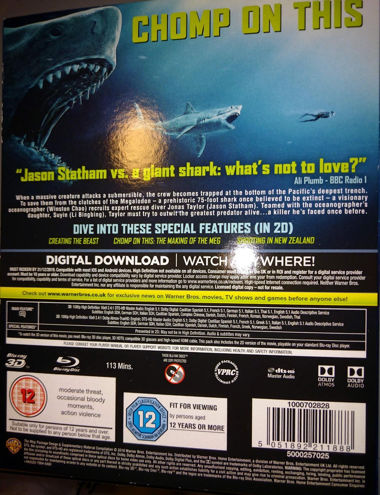 The Meg [Blu-ray] [2018]: Amazon.co.uk: DVD & Blu-ray