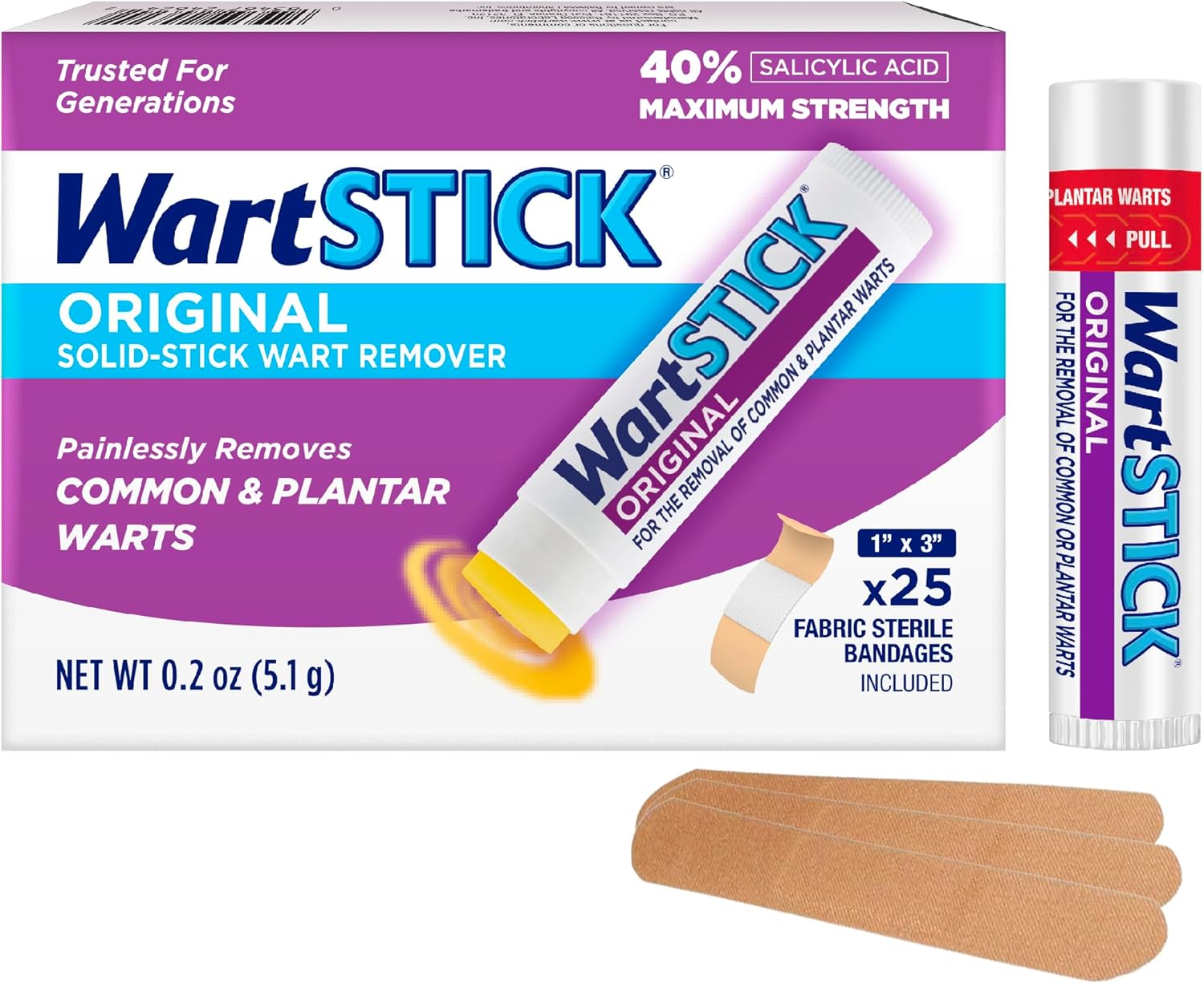 Amazon.com: WartStick Solid-Stick Wart Remover Kit - : Health & Household