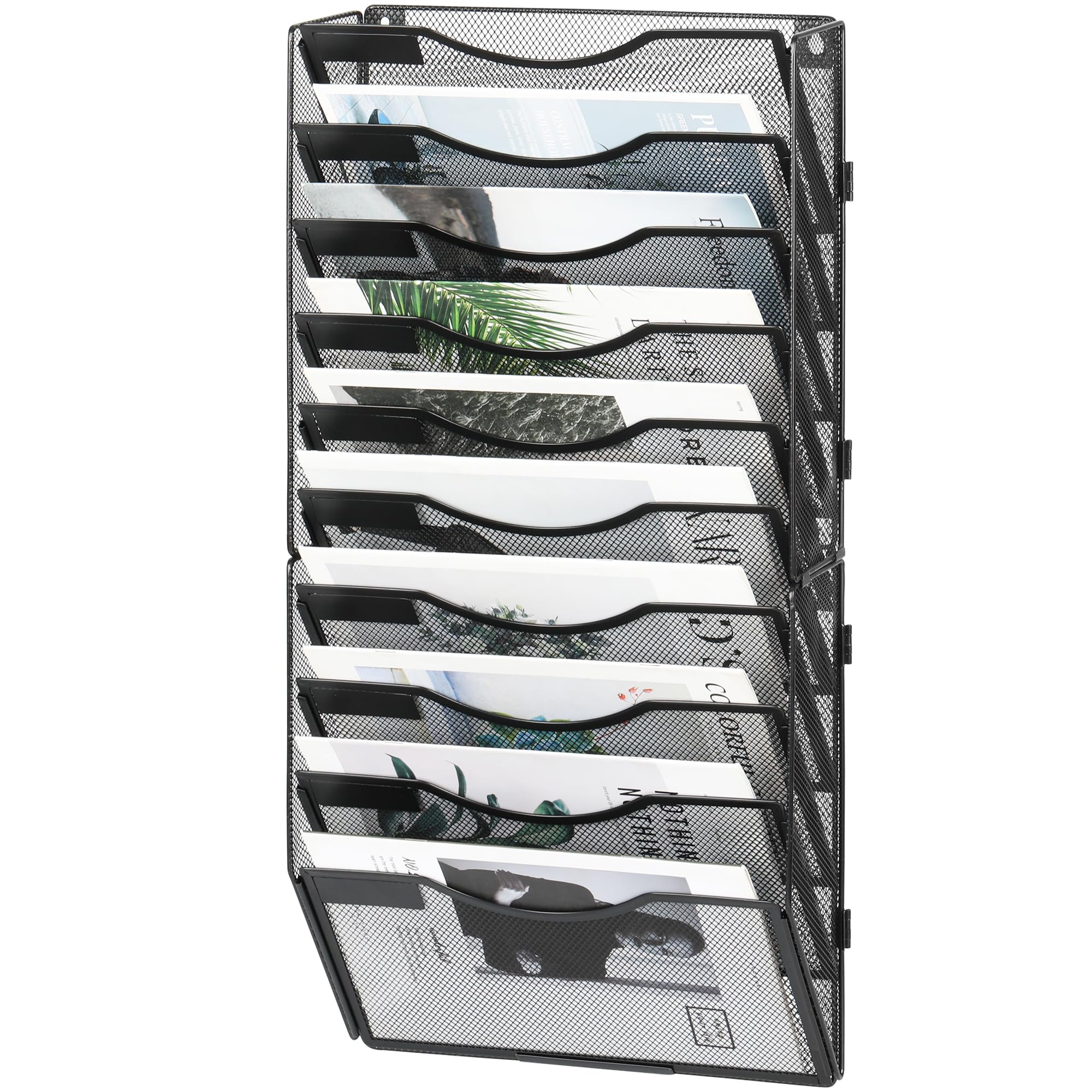 Amazon.com : Solinxe Hanging Wall File Holder, 10 Pockets Paper Storage ...