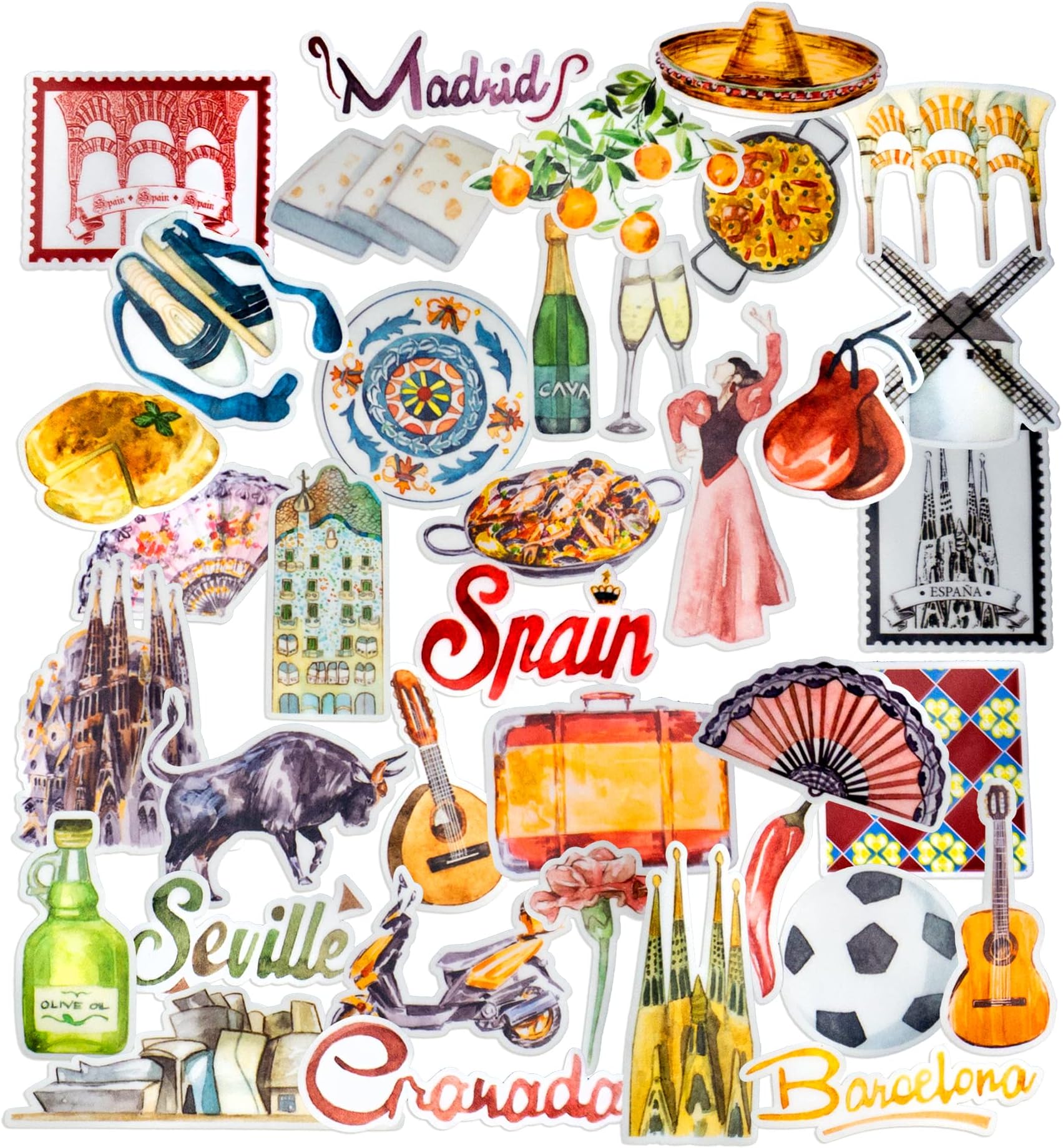 2 x 10cm Spain Map Vinyl Stickers - Flag Travel Sticker Laptop Luggage ...