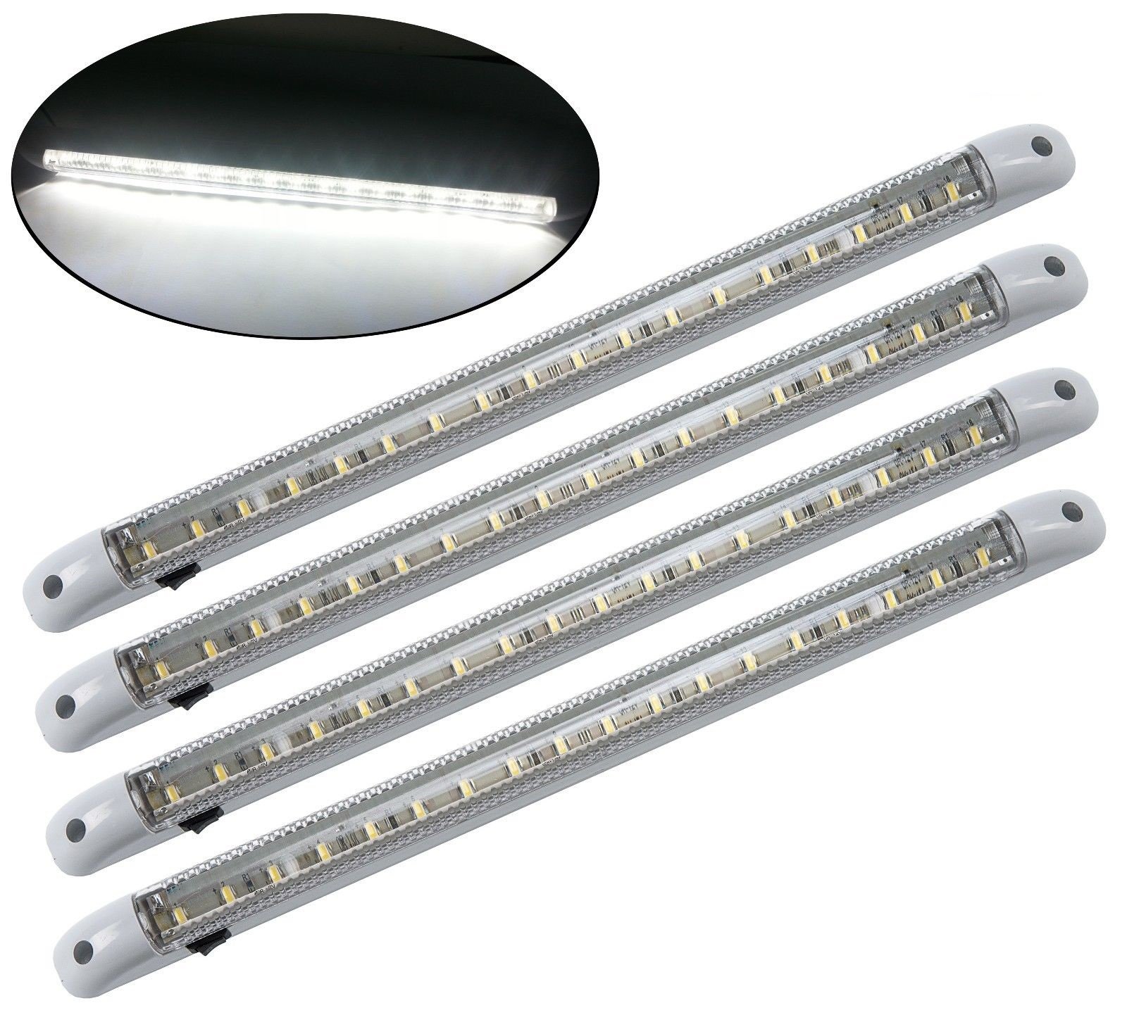 Buy flexzon4 X 18 LED 24V INTERIOR LAMP LIGHT STRIP RIGID BAR 400MM ON ...