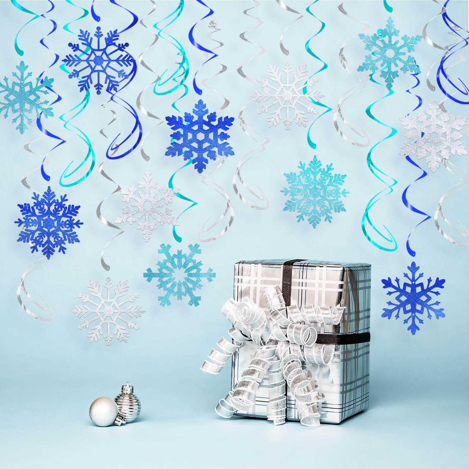 Blue And White Silver Snow Flakes Disney Elsa Snowflake Diamond