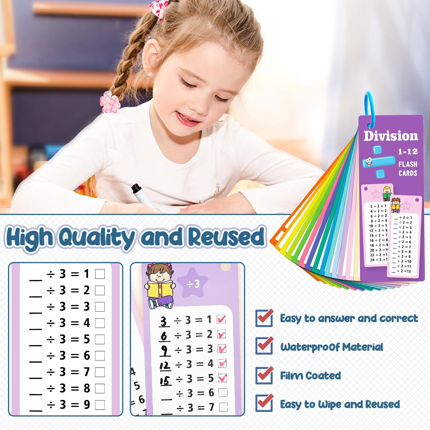 Snapklik.com : Anemeeoke 30Pack Multi Math Flash Cards, Multiplication ...
