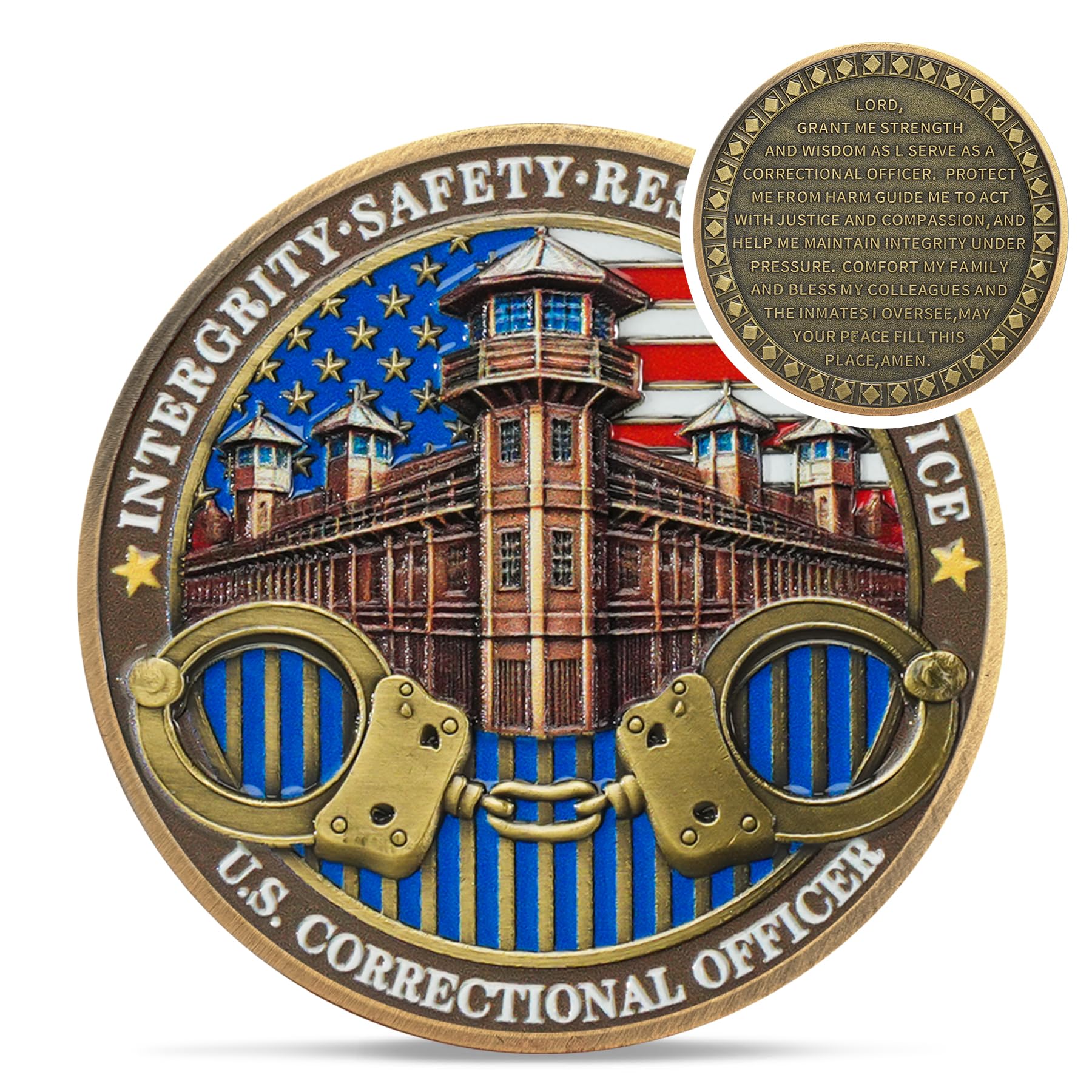 Amazon.com : Original Thin Silver Line Challenge Coin - Correctional ...