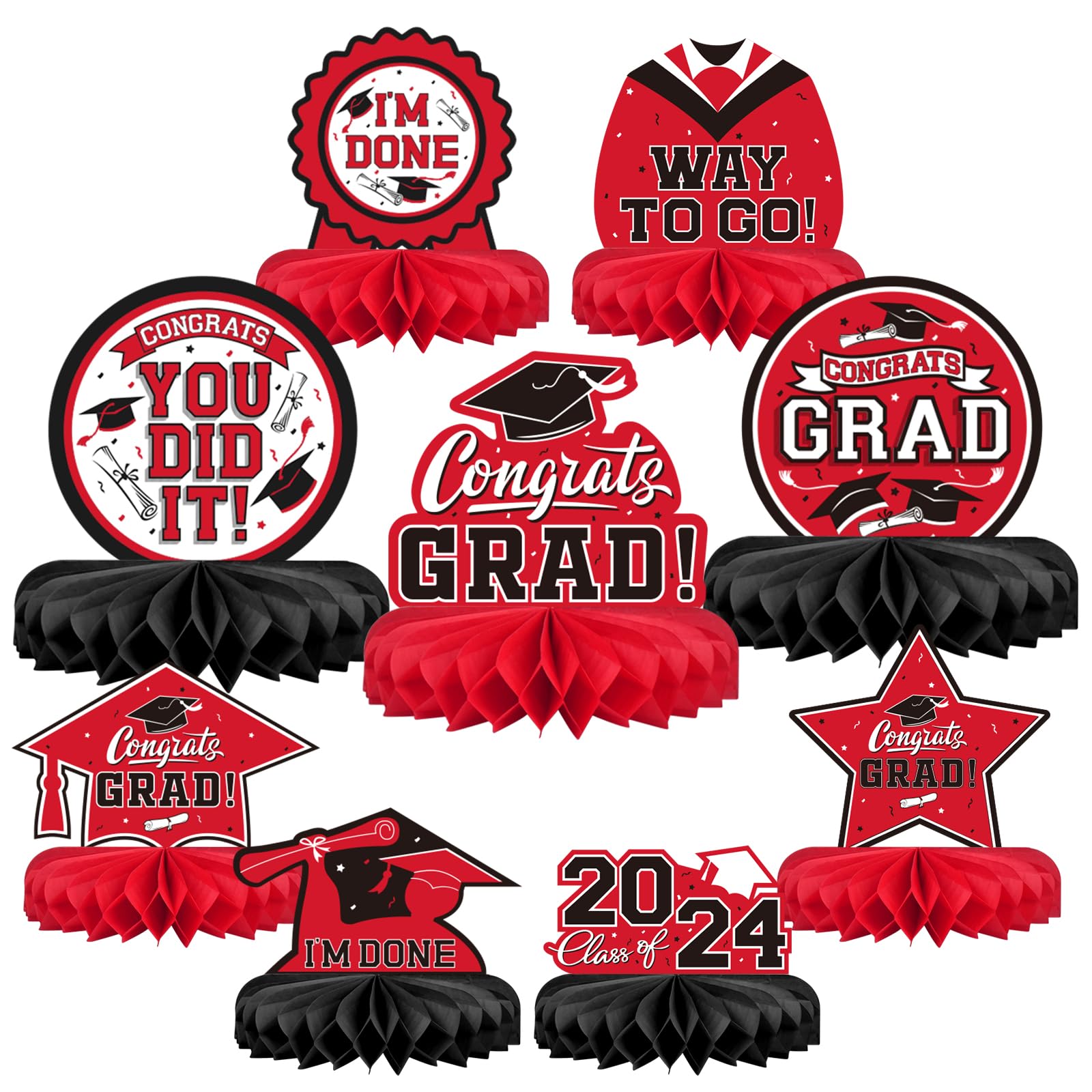 Snapklik.com : 9PCS Graduation Party Decorations Class Of 2024 Congrats ...