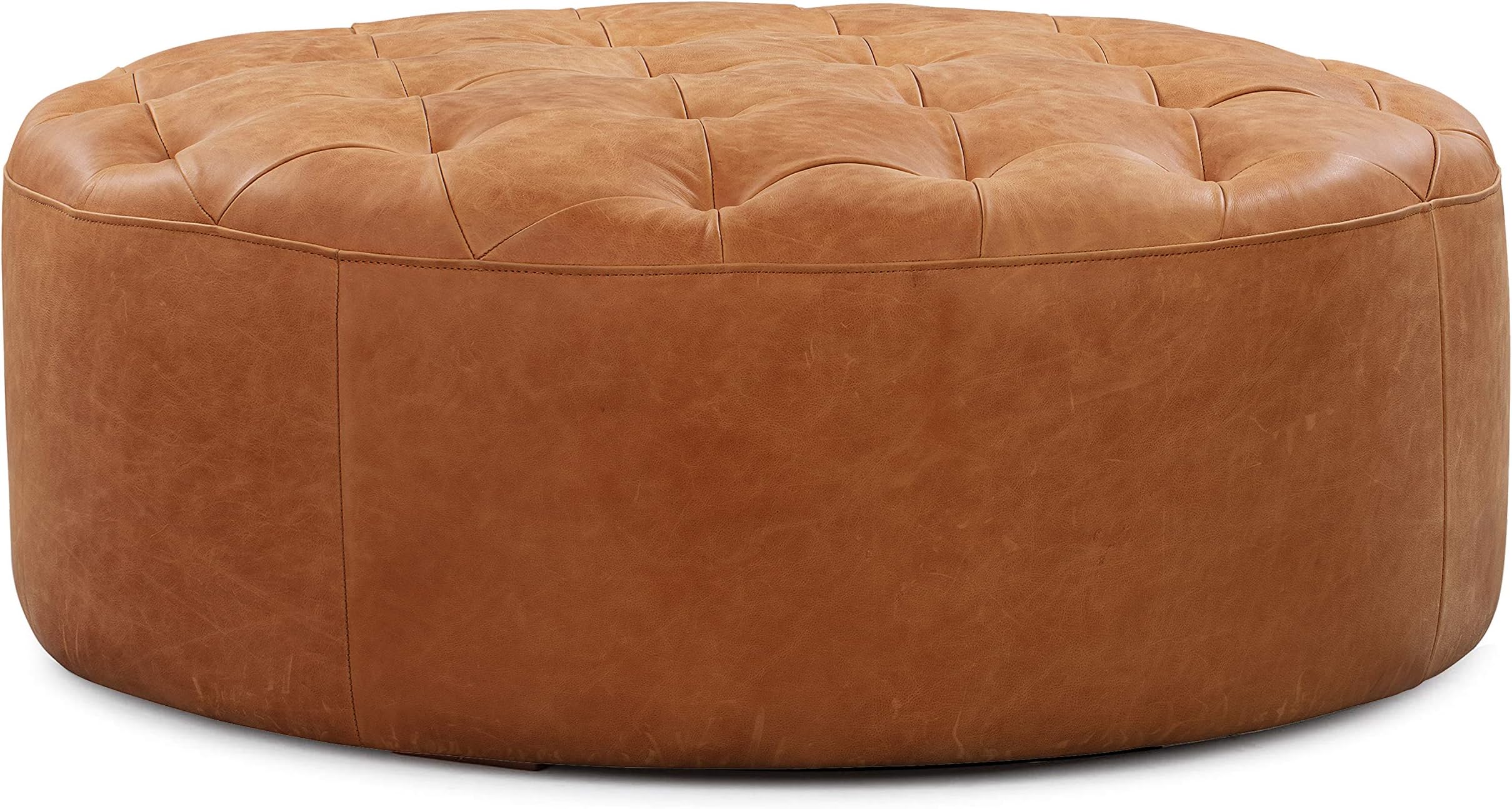 Amazon.com: POLY & BARK Turin Ottoman with Wood Legs in Cognac Tan ...