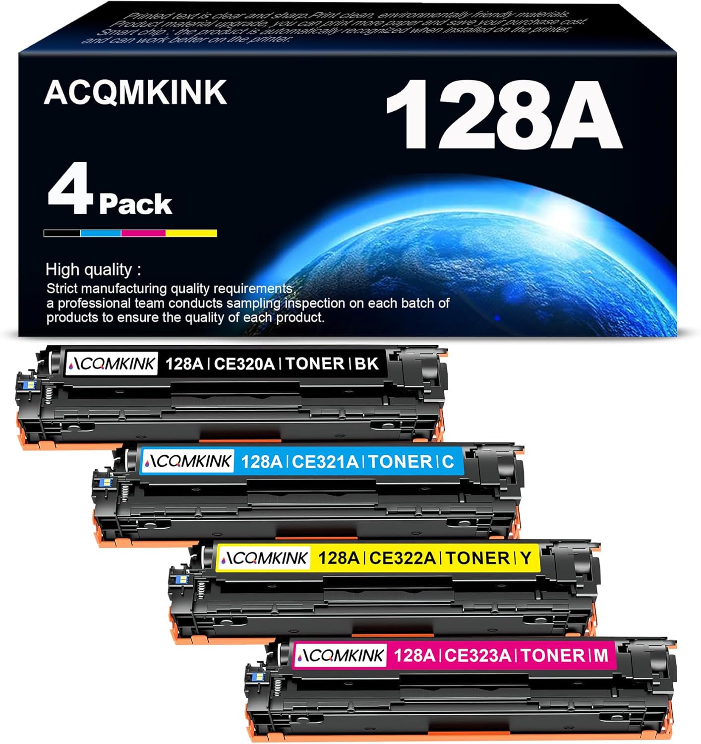 Amazon.com: 128A Toner Cartridges 4 Pack Replacement for HP 128A CE320A CE321A CE322A CE323A Pro ...