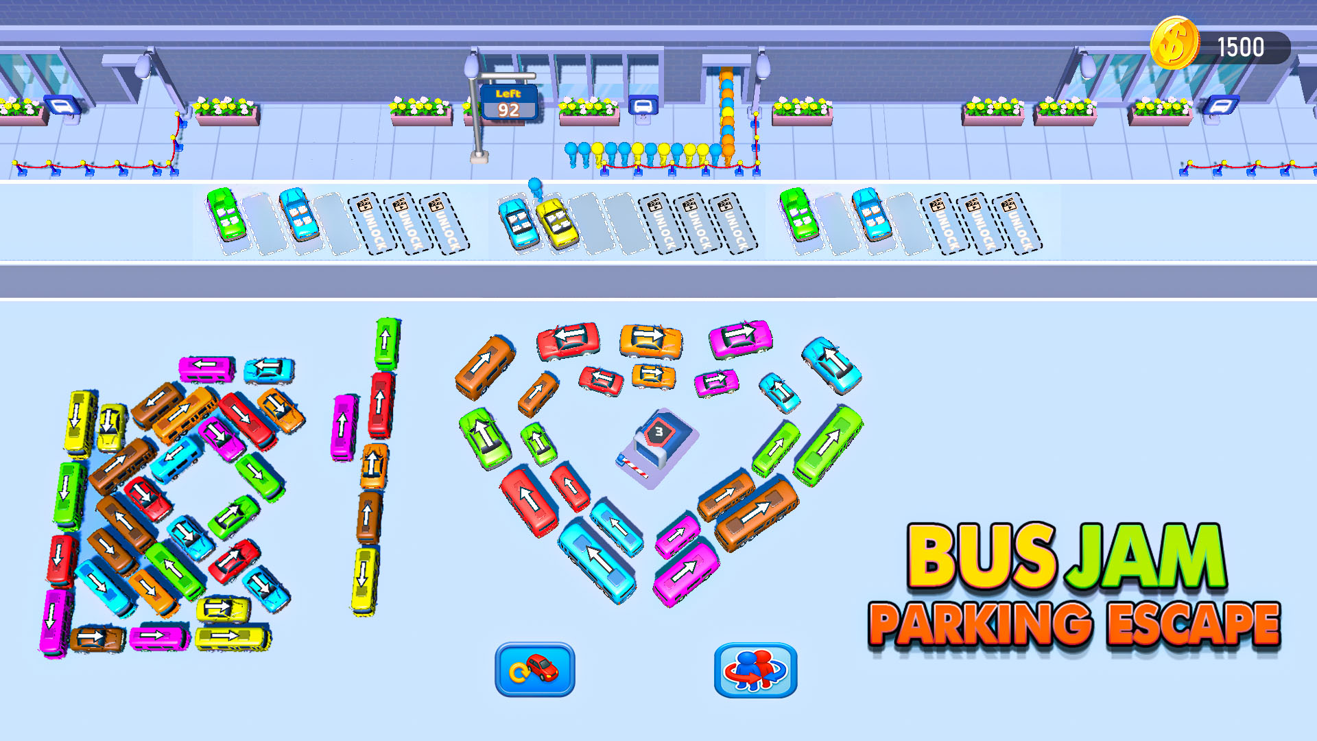 Bus Jam Parking Escape 3D: Traffic Car Out Buss Parking Puzzle Master ...