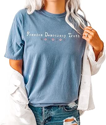 Amazon.com: Freedom Democracy Truth 4th of July Shirt Gift for Men ...