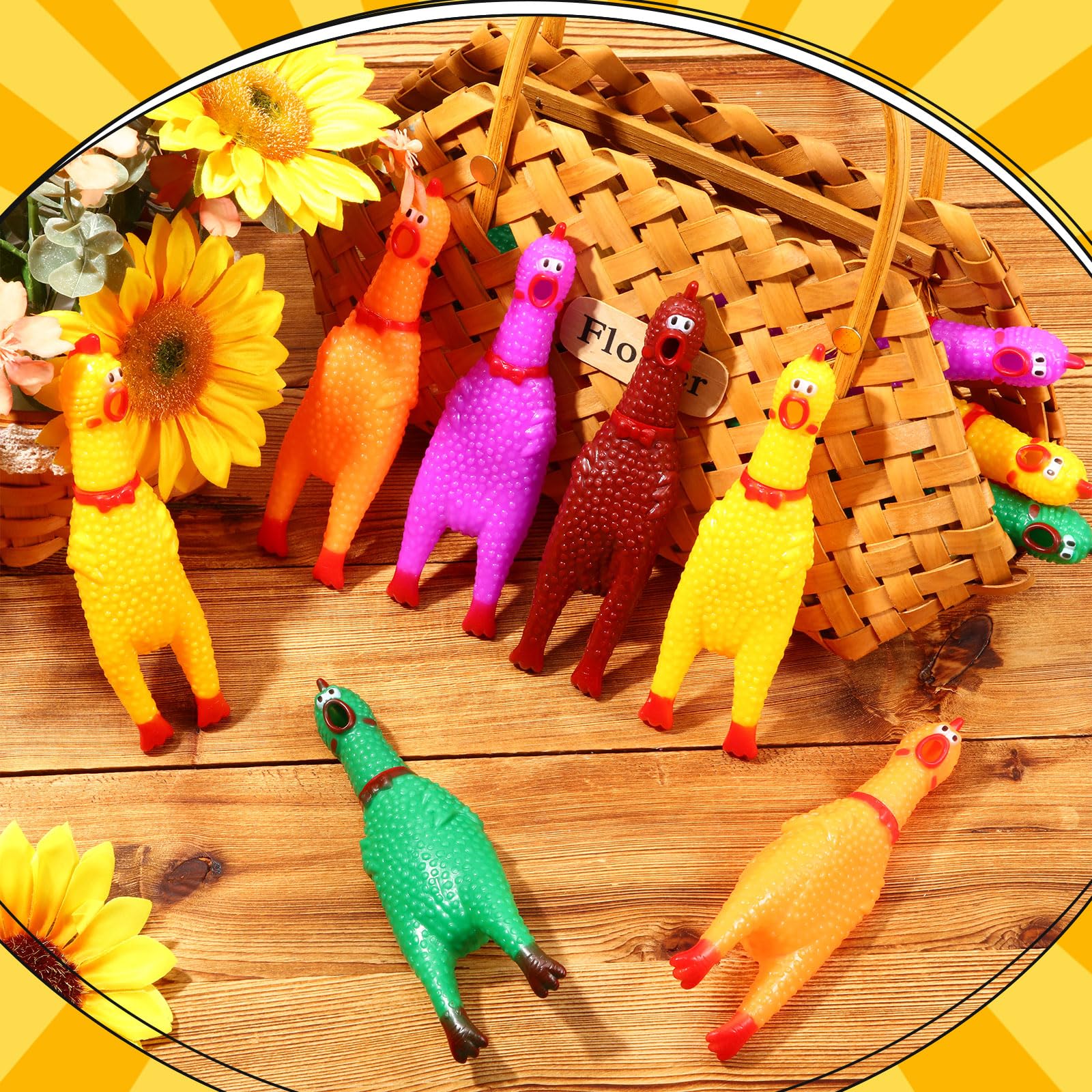 Honoson 50 Pack Rubber Chicken Screaming Chicken Dog Toys Squeaky ...