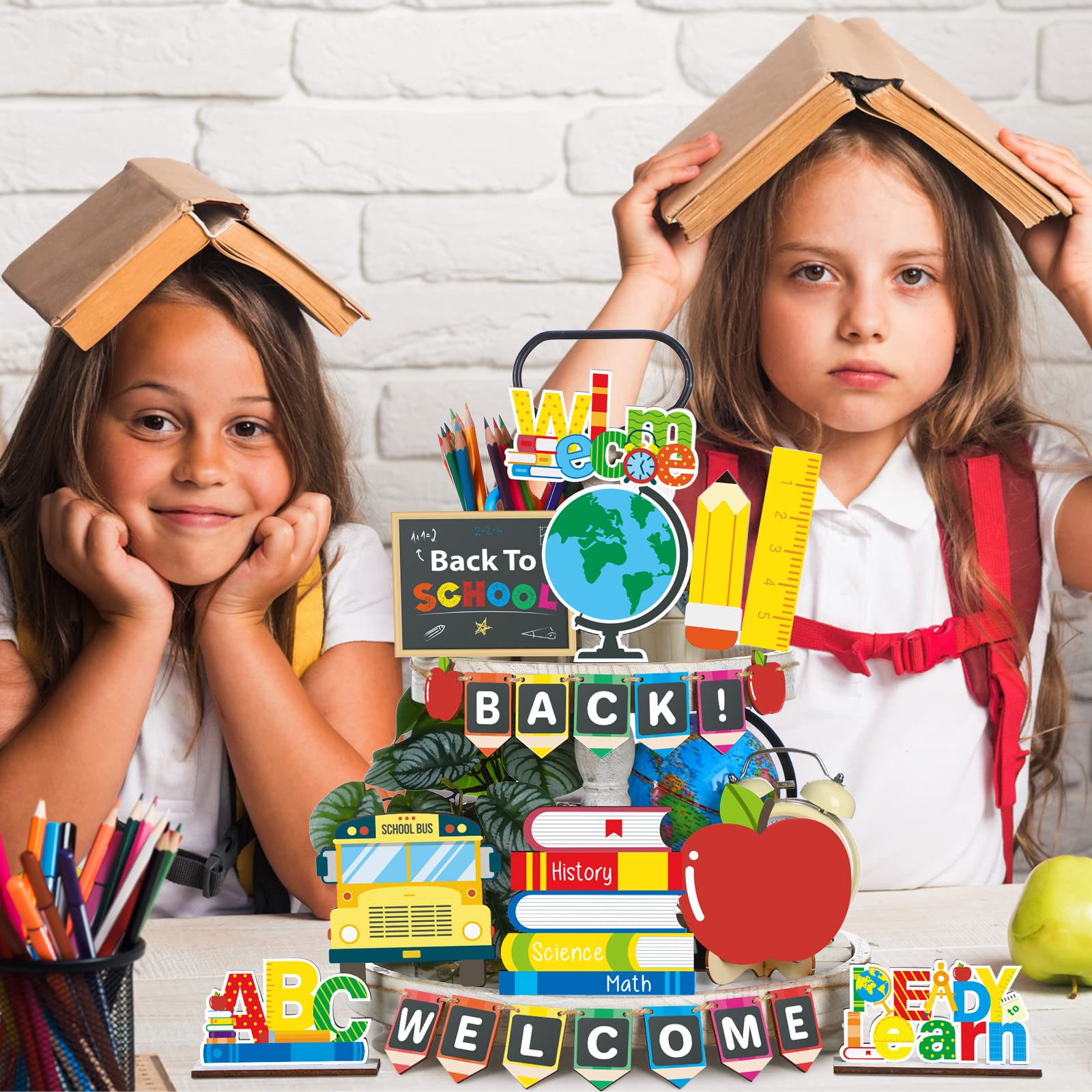 Back To School Centerpieces 14pc Back To School Tiered Tray Decor ...