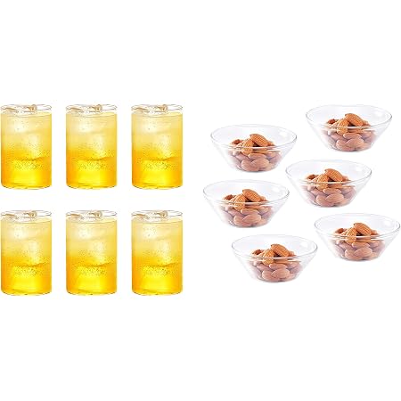 Buy Borosil Vision Glass Set, 295ml, Set of 6, Transparent & Venus ...