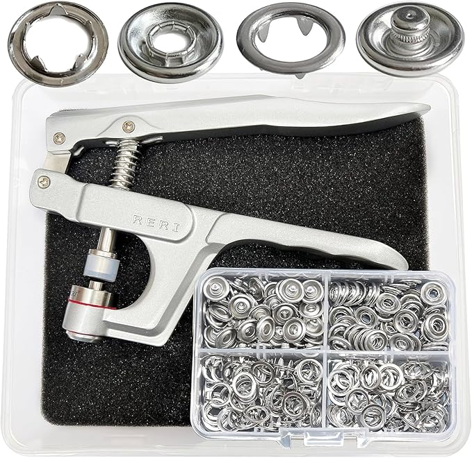 Amazon.com: Metal Snaps with Fastener Pliers Press Tool Kit Setup ...