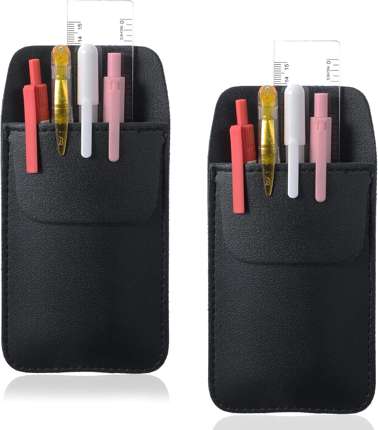 Amazon.com: Yuanchu 2 Pcs PU Leather Pocket Protector, Premium Pocket ...