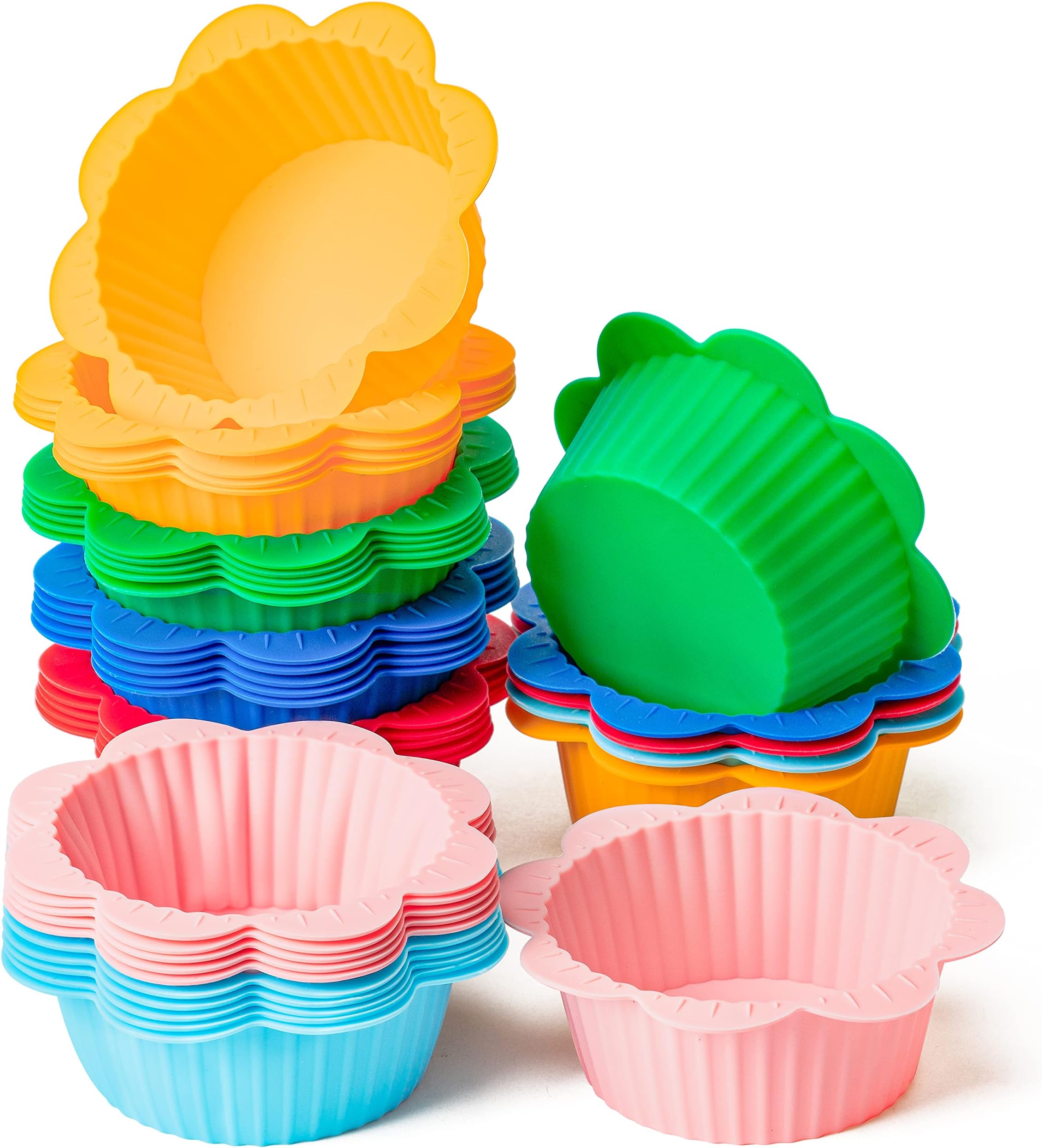 Amazon.com: Bakerpan Silicone Jumbo Muffin Cups For Baking, Smooth ...