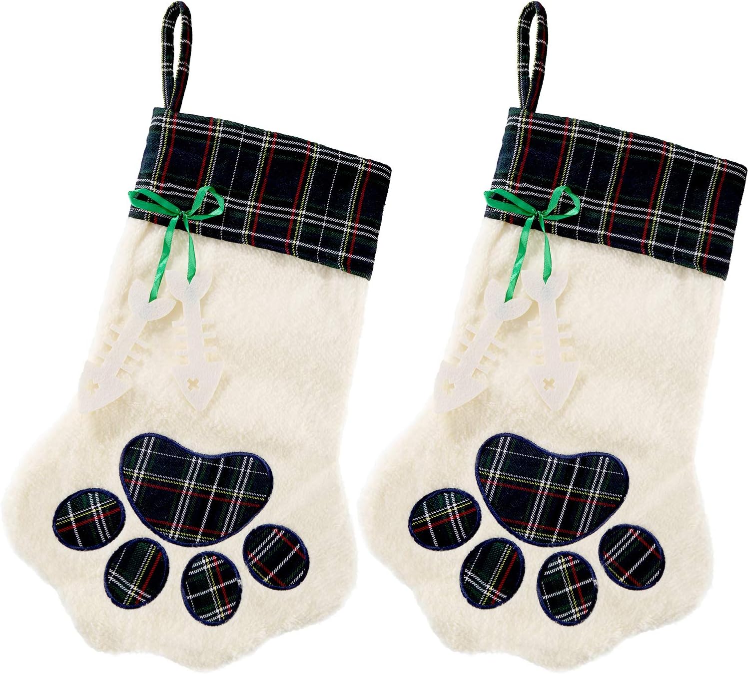 Amazon.com: Jetec 2 Pieces 17.7 Inch Christmas Pet Stockings Cat Dog ...