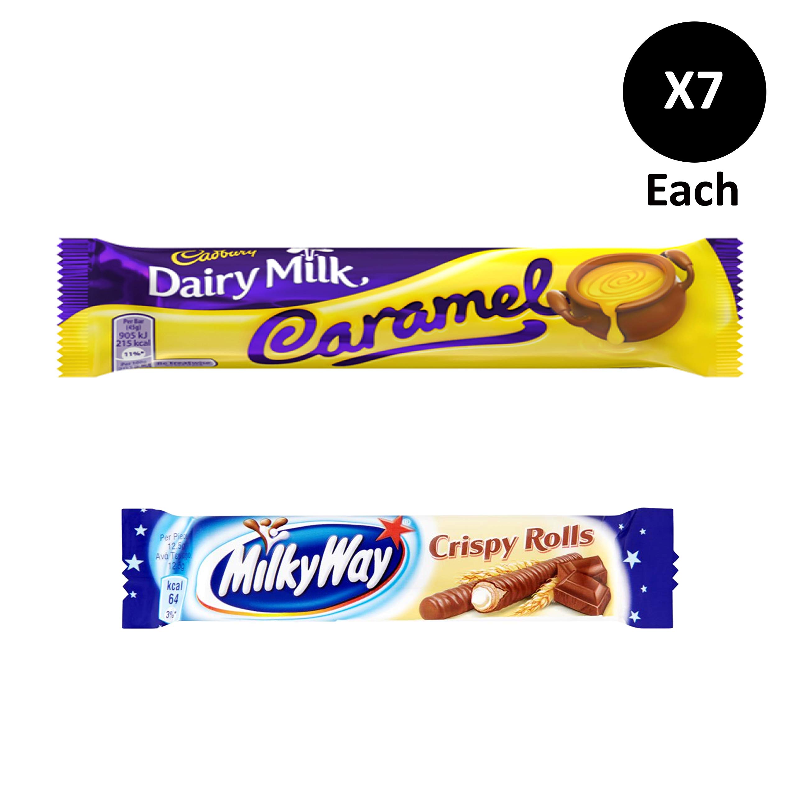 Cadbury Dairy Milk Caramel 7 X45g Milky Way Crispy Twin | Desertcart INDIA