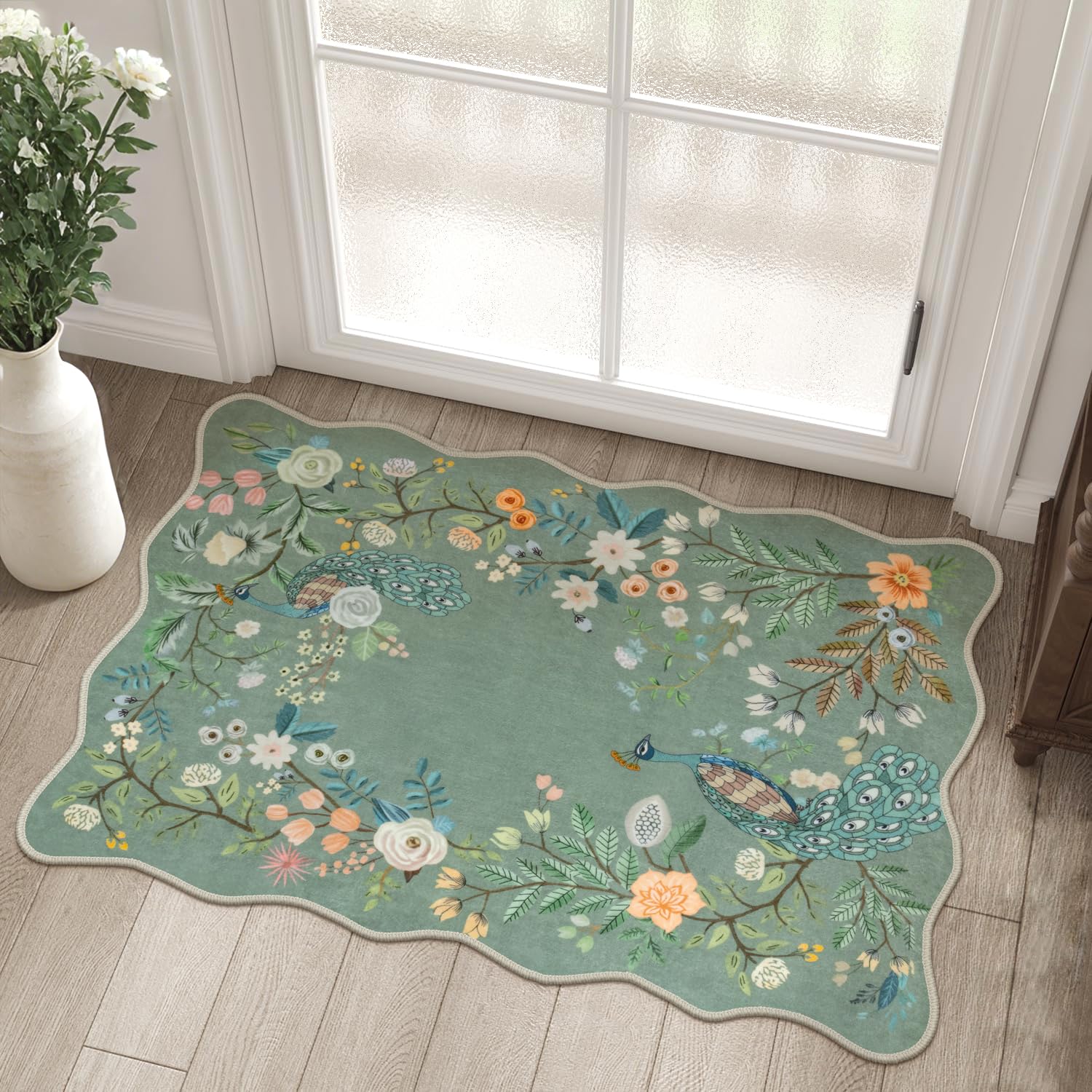 Amazon.com: Rugalia Washable Floral Entryway Rug, 2x3 Soft Non-Slip ...