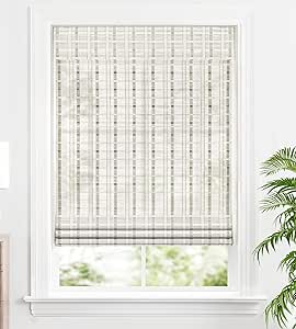 Amazon.com: LazBlinds Cordless Bamboo Roman Shades, Custom Light ...