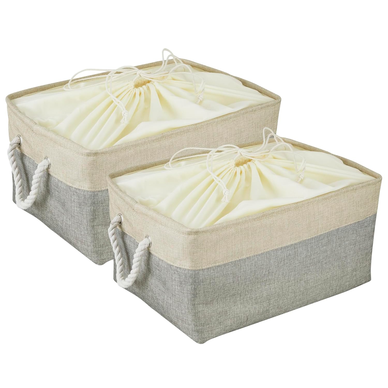 KOLORR Flourish Extra Large Cloth Basket with Bag | Grey-Pack of 2 ...