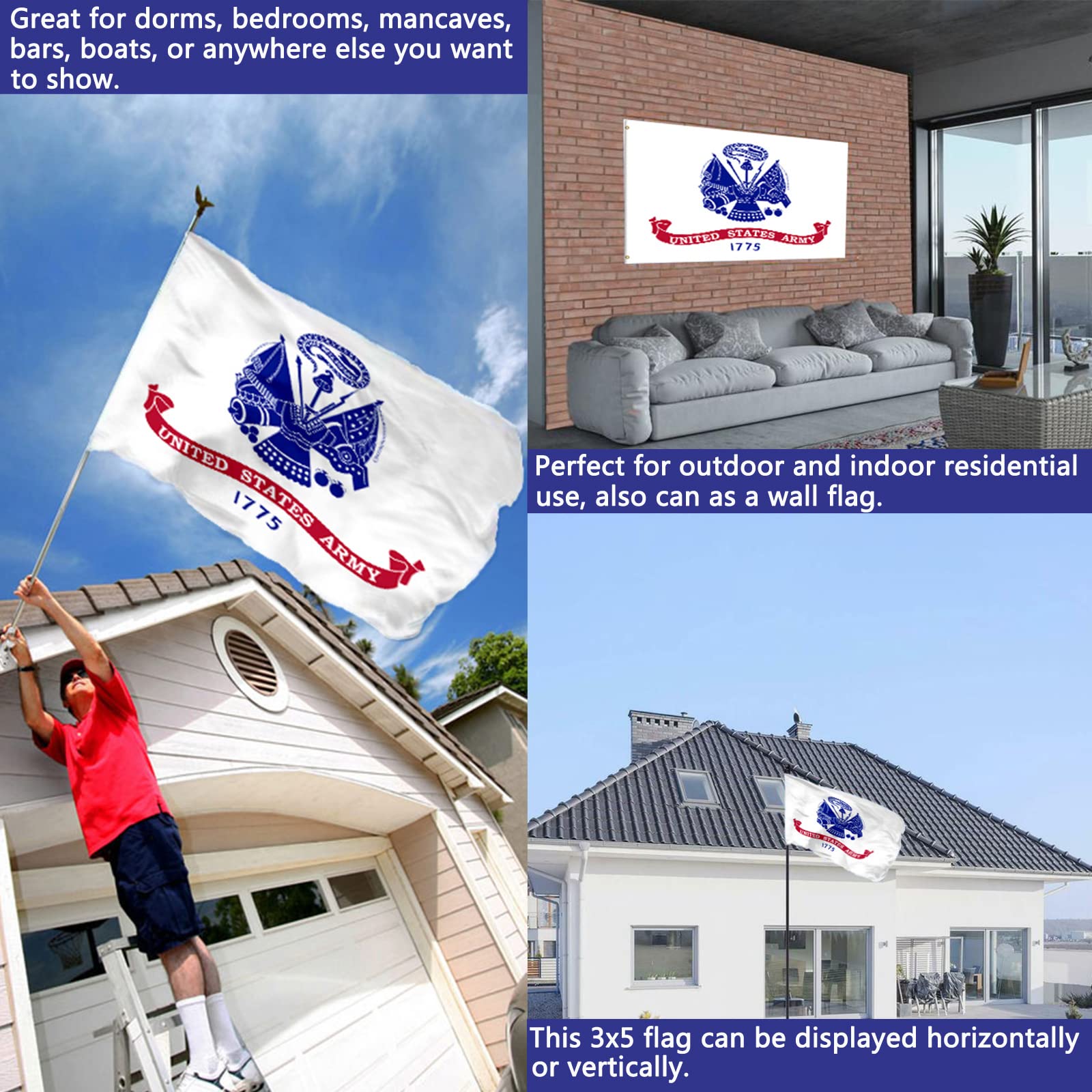Snapklik.com : US Army Flag 3x5 Outdoor Double Sided- Heavy Duty United ...
