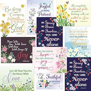 Amazon.com: WorldBazaar Christian Greeting Cards Floral 24 Pack ...