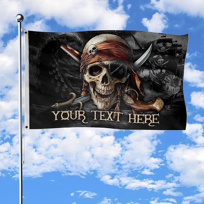 Amazon.com : Personalized Pirate Flag, Pirate Flags For Outside 3x5 ...