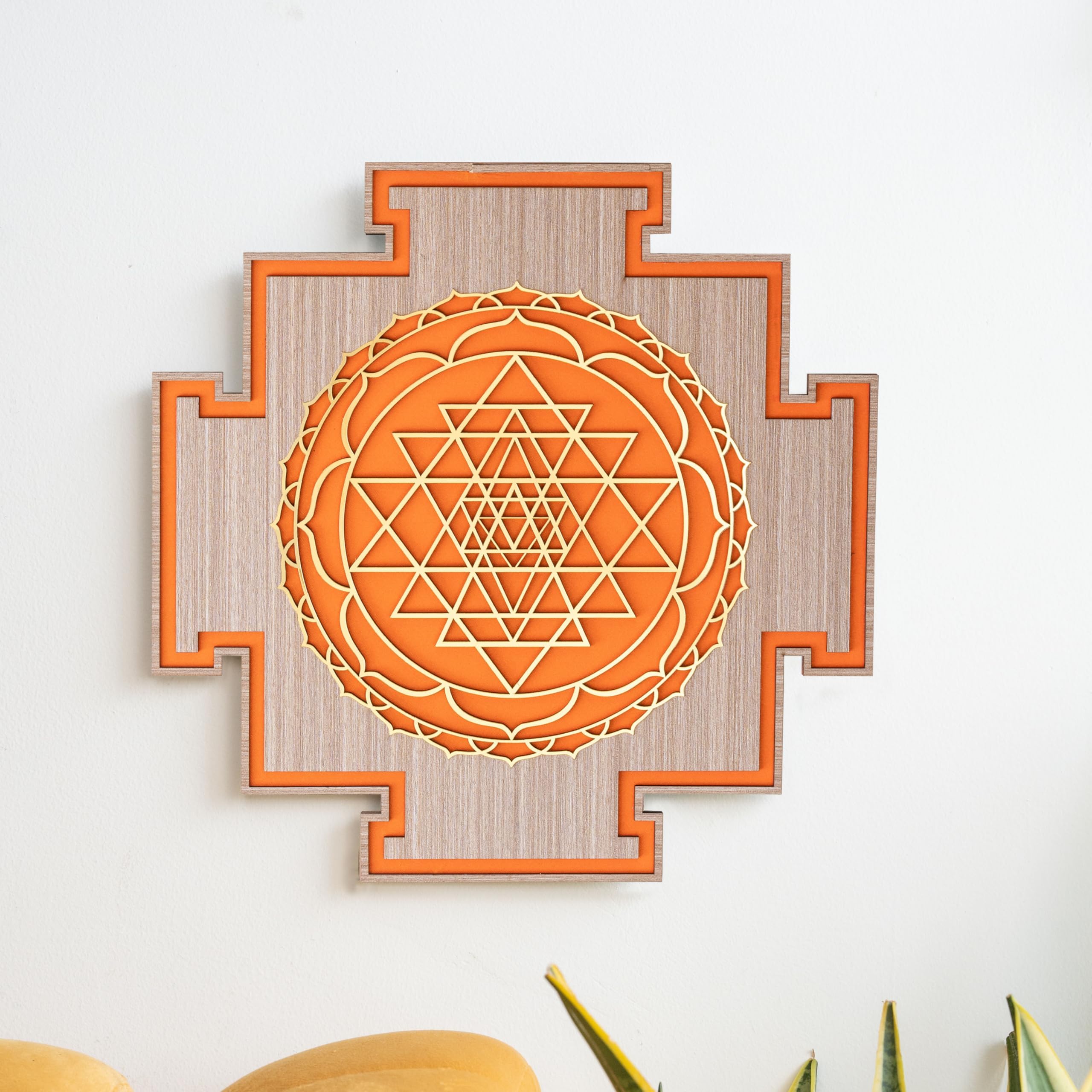 Soulwise Golden Shree Yantra on Pyrite frame: Manifest Money & Wealth ...