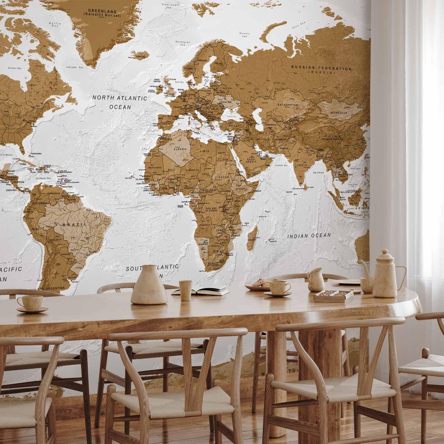 Mapa Del Mundo Con Fotos En Alta Definición Para Calcomanías De Pared