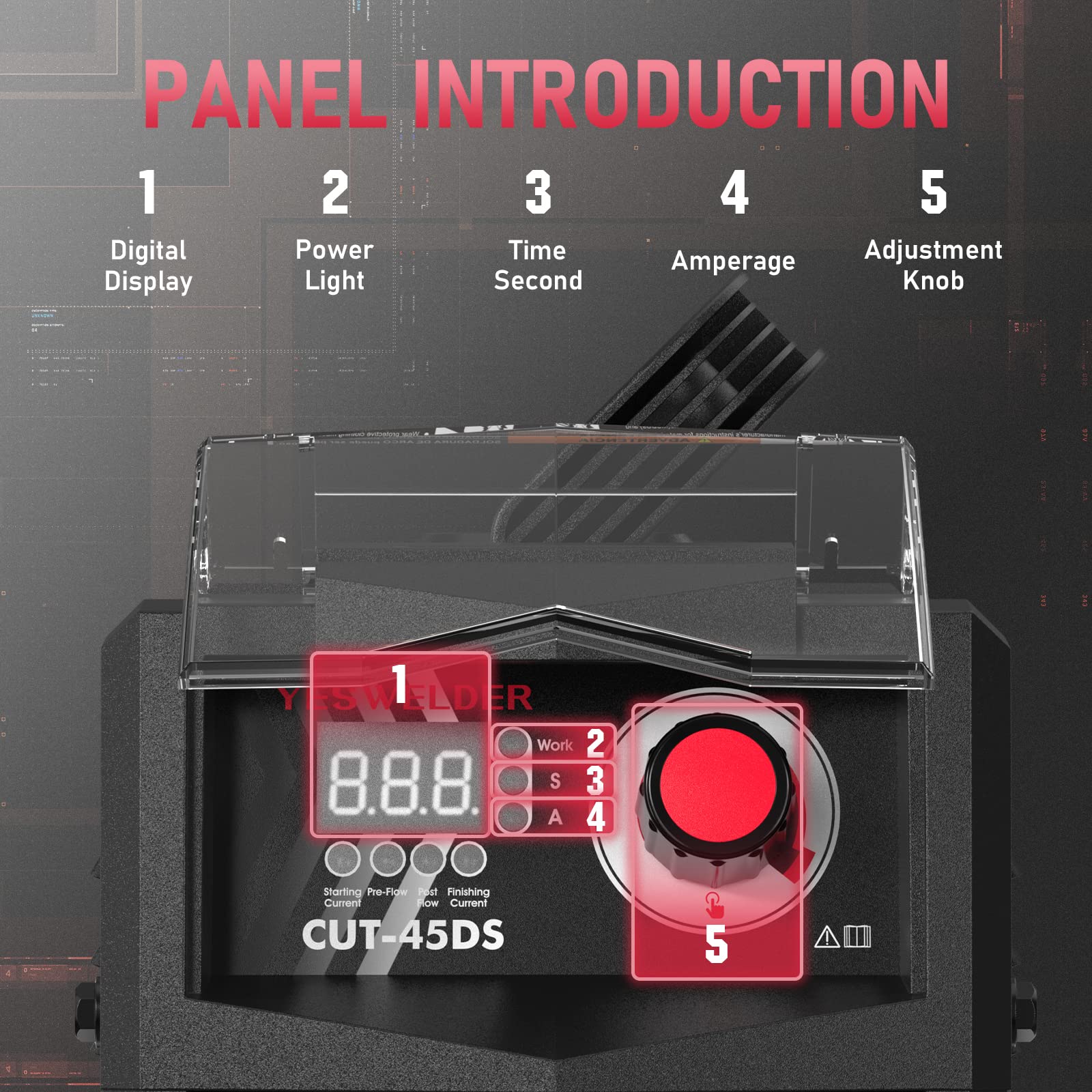 YESWELDER 45 Amp Plasma Cutter Dual Voltage 110/220V, Non-Pilot Arc ...