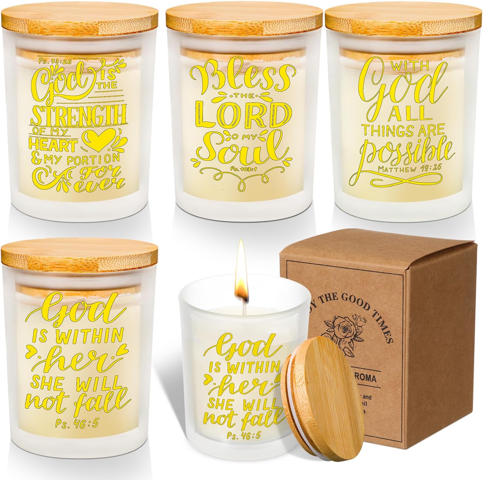 Amazon.com: MTLEE 4 Pcs 8oz Christian Scented Candles Vanilla Christian ...