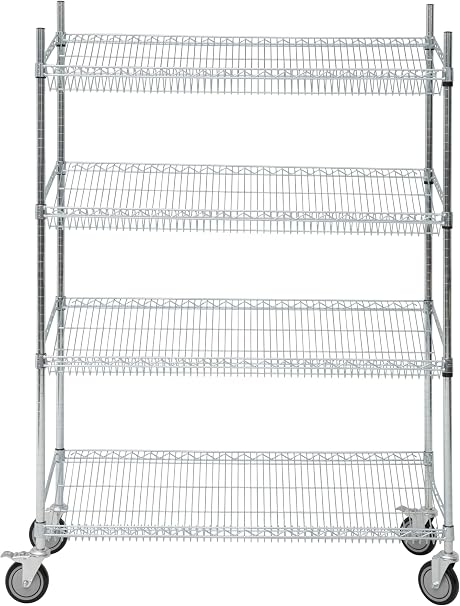 Amazon.com: Value Series Commercial 4-Tier Slanted Wire Shelving Unit ...