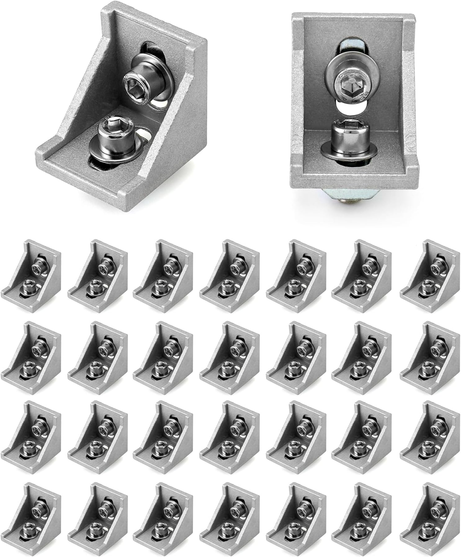 QWORK 30 Pièces Profile Aluminium 40x40, Angles En Aluminium Profilé ...