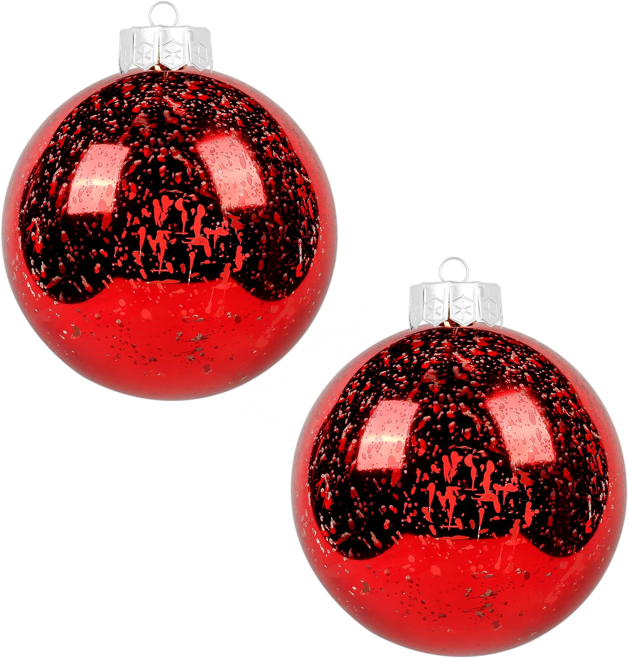 Amazon.com: Set of 8 Red and Copper Mercury Glass Ornaments (3.15 ...
